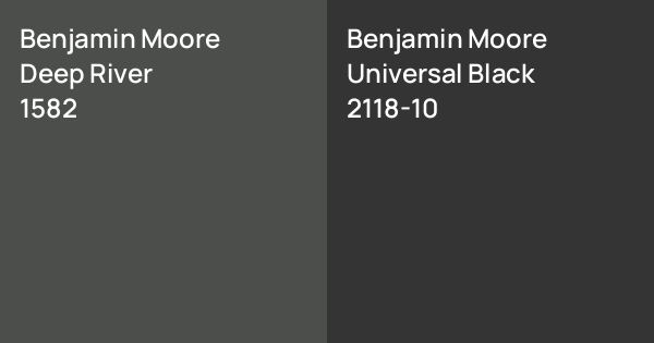 Benjamin Moore Deep River vs. Benjamin Moore Universal Black comparison