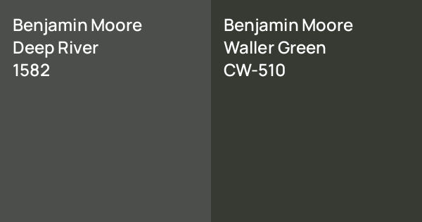 Benjamin Moore Deep River vs. Benjamin Moore Waller Green comparison