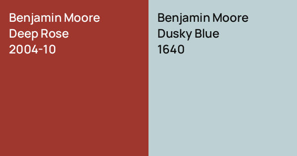 Benjamin Moore Deep Rose vs. Benjamin Moore Dusky Blue comparison