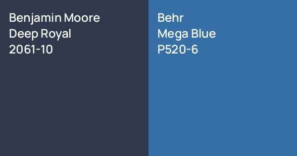 Benjamin Moore Deep Royal vs. Behr Mega Blue comparison