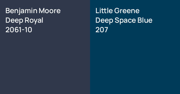 Benjamin Moore Deep Royal vs. Little Greene Deep Space Blue comparison