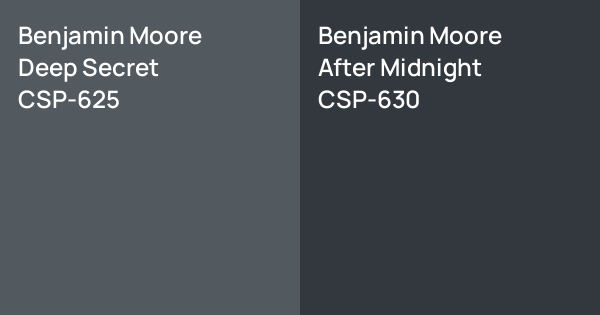 Benjamin Moore Deep Secret vs. Benjamin Moore After Midnight comparison