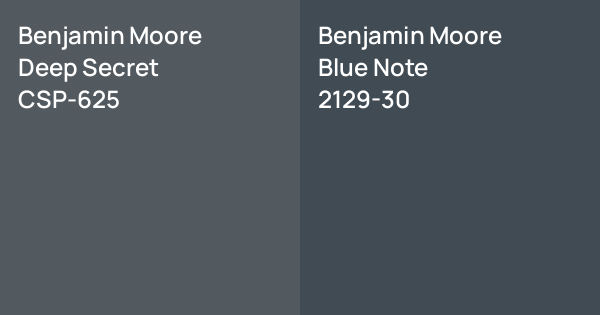 Benjamin Moore Deep Secret vs. Benjamin Moore Blue Note comparison