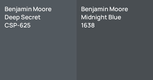 Benjamin Moore Deep Secret vs. Benjamin Moore Midnight Blue comparison