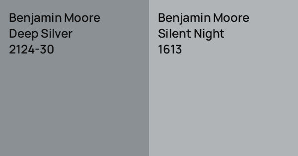 Benjamin Moore Deep Silver vs. Benjamin Moore Silent Night comparison