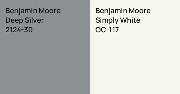 Benjamin Moore Deep Silver vs. Benjamin Moore Simply White comparison