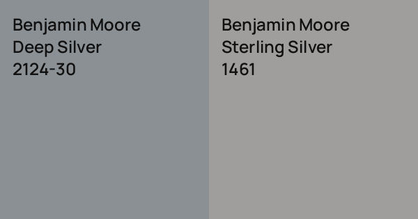 Benjamin Moore Deep Silver vs. Benjamin Moore Sterling Silver comparison