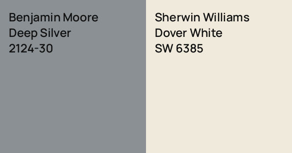 Benjamin Moore Deep Silver vs. Sherwin Williams Dover White comparison