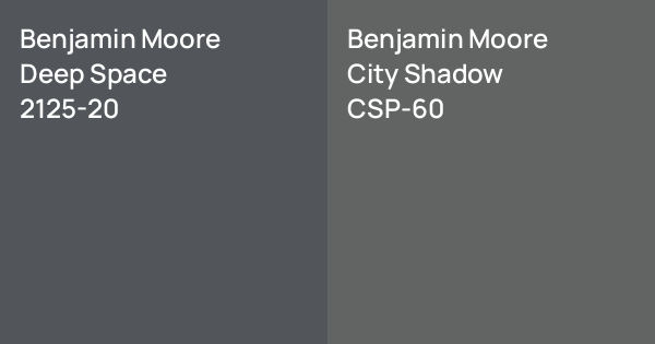 Benjamin Moore Deep Space vs. Benjamin Moore City Shadow comparison