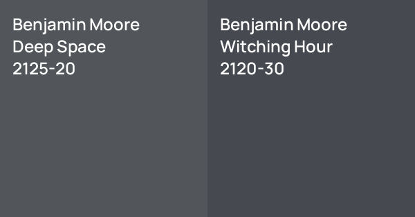 Benjamin Moore Deep Space vs. Benjamin Moore Witching Hour comparison