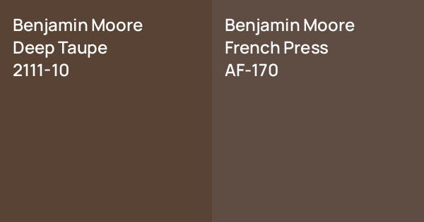 Benjamin Moore Deep Taupe vs. Benjamin Moore French Press comparison