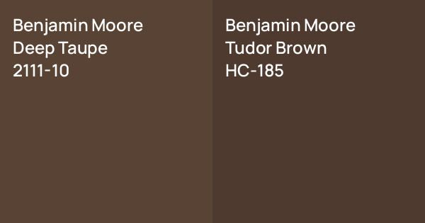 Benjamin Moore Deep Taupe vs. Benjamin Moore Tudor Brown comparison