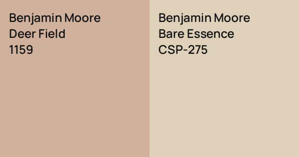 Benjamin Moore Deer Field vs. Benjamin Moore Bare Essence comparison