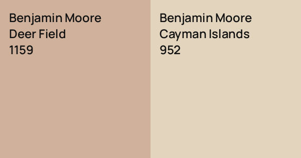 Benjamin Moore Deer Field vs. Benjamin Moore Cayman Islands comparison