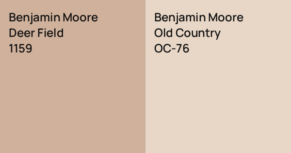 Benjamin Moore Deer Field vs. Benjamin Moore Old Country comparison