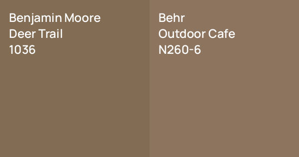 Benjamin Moore Deer Trail vs. Behr Outdoor Cafe comparison