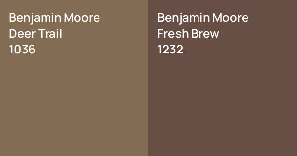 Benjamin Moore Deer Trail vs. Benjamin Moore Fresh Brew comparison