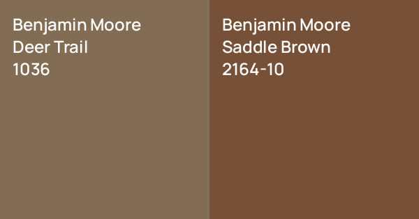 Benjamin Moore Deer Trail vs. Benjamin Moore Saddle Brown comparison