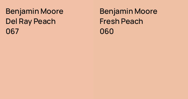 Benjamin Moore Del Ray Peach vs. Benjamin Moore Fresh Peach comparison