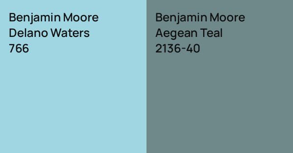 Benjamin Moore Delano Waters vs. Benjamin Moore Aegean Teal comparison