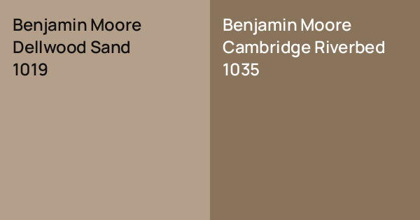 Benjamin Moore Dellwood Sand vs. Benjamin Moore Cambridge Riverbed ...
