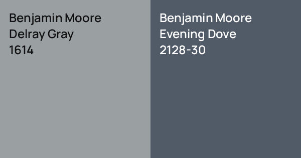 Benjamin Moore Delray Gray vs. Benjamin Moore Evening Dove comparison