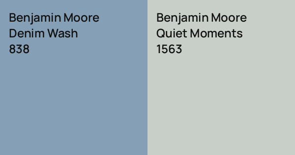 Benjamin Moore Denim Wash vs. Benjamin Moore Quiet Moments comparison