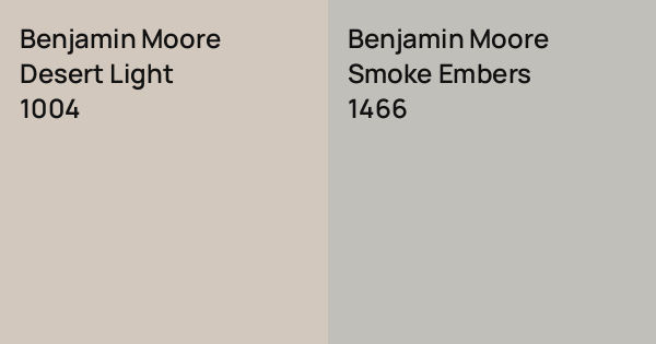 Benjamin Moore Desert Light vs. Benjamin Moore Smoke Embers comparison