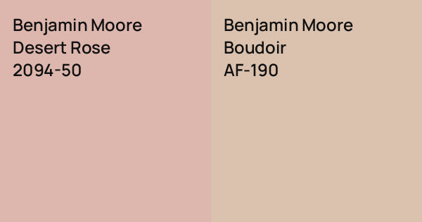 Benjamin Moore Desert Rose vs. Benjamin Moore Boudoir comparison