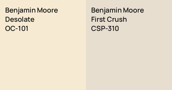 Benjamin Moore Desolate vs. Benjamin Moore First Crush comparison