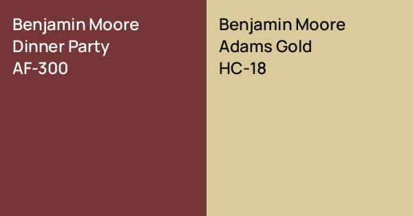 Benjamin Moore Dinner Party vs. Benjamin Moore Adams Gold comparison
