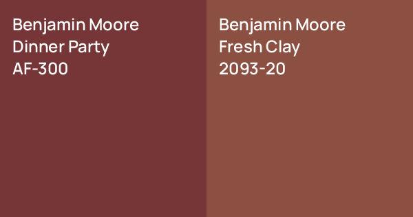 Benjamin Moore Dinner Party vs. Benjamin Moore Fresh Clay comparison
