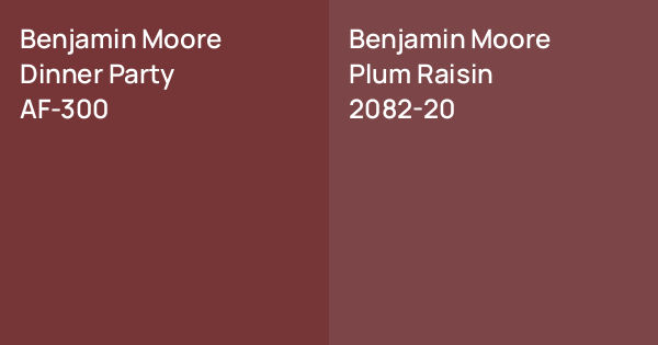 Benjamin Moore Dinner Party vs. Benjamin Moore Plum Raisin comparison