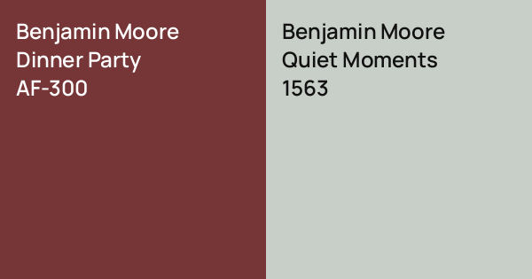 Benjamin Moore Dinner Party vs. Benjamin Moore Quiet Moments comparison