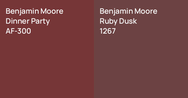 Benjamin Moore Dinner Party vs. Benjamin Moore Ruby Dusk comparison