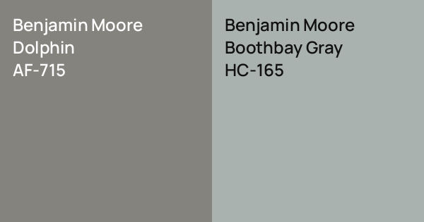 Benjamin Moore Dolphin vs. Benjamin Moore Boothbay Gray comparison
