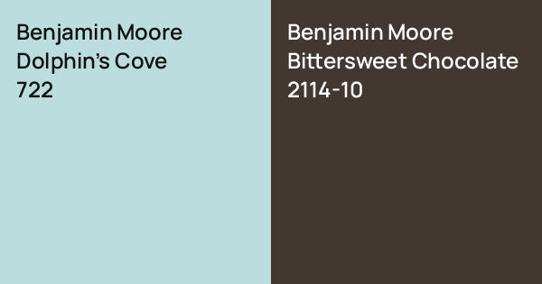 Benjamin Moore Dolphin's Cove vs. Benjamin Moore Bittersweet Chocolate ...