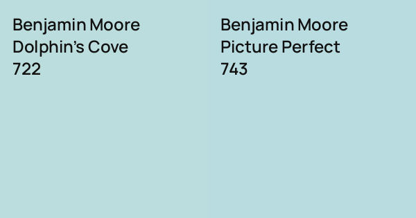 Benjamin Moore Dolphin's Cove vs. Benjamin Moore Picture Perfect comparison