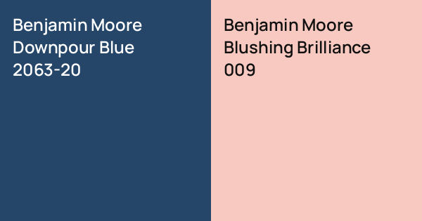 Benjamin Moore Downpour Blue vs. Benjamin Moore Blushing Brilliance ...