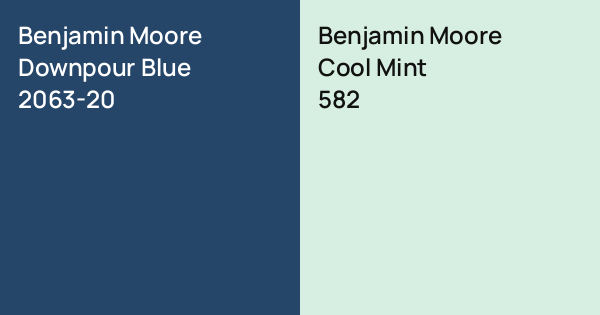 Benjamin Moore Downpour Blue vs. Benjamin Moore Cool Mint comparison