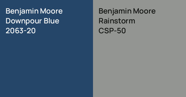 Benjamin Moore Downpour Blue vs. Benjamin Moore Rainstorm comparison
