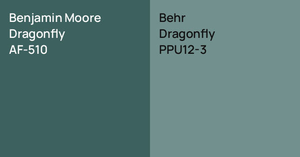 Benjamin Moore Dragonfly vs. Behr Dragonfly comparison