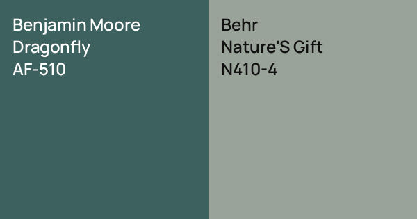 Benjamin Moore Dragonfly vs. Behr Nature'S Gift comparison