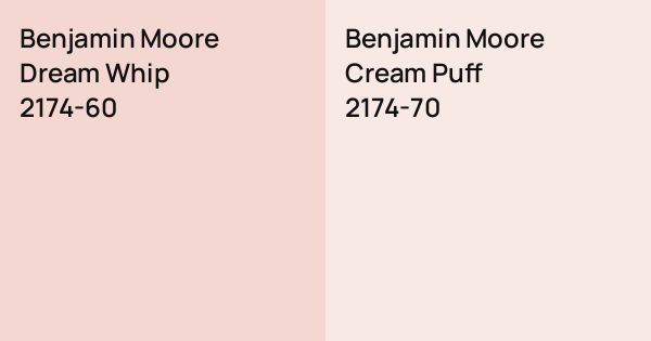 Benjamin Moore Dream Whip vs. Benjamin Moore Cream Puff comparison