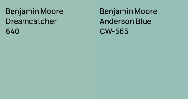 Benjamin Moore Dreamcatcher vs. Benjamin Moore Anderson Blue comparison