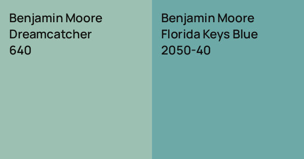 Benjamin Moore Dreamcatcher vs. Benjamin Moore Florida Keys Blue comparison