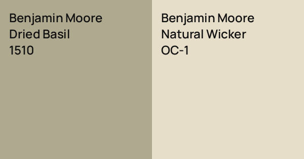Benjamin Moore Dried Basil vs. Benjamin Moore Natural Wicker comparison
