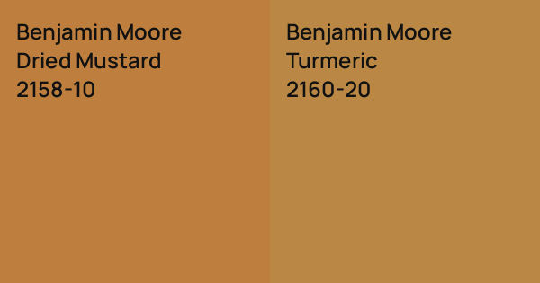 Benjamin Moore Dried Mustard vs. Benjamin Moore Turmeric comparison