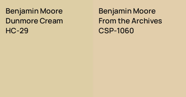 Benjamin Moore Dunmore Cream vs. Benjamin Moore From the Archives ...