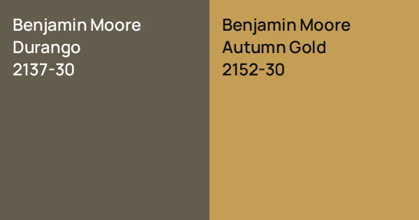 Benjamin Moore Durango vs. Benjamin Moore Autumn Gold comparison